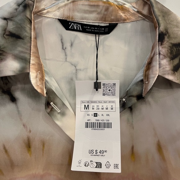 Zara | Tops | Nwt Zara Tie Dye Blouse | Poshmark